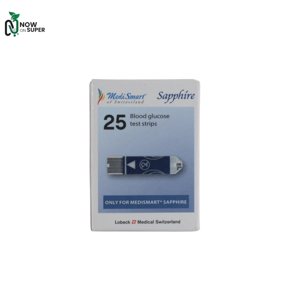 MediSmart Sapphire 25 Blood Glucose Test Strips - Now On Super